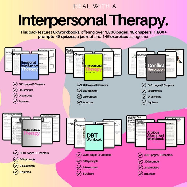 Interpersonal Therapy Workbook Bundle: Communication & DBT Skills ...