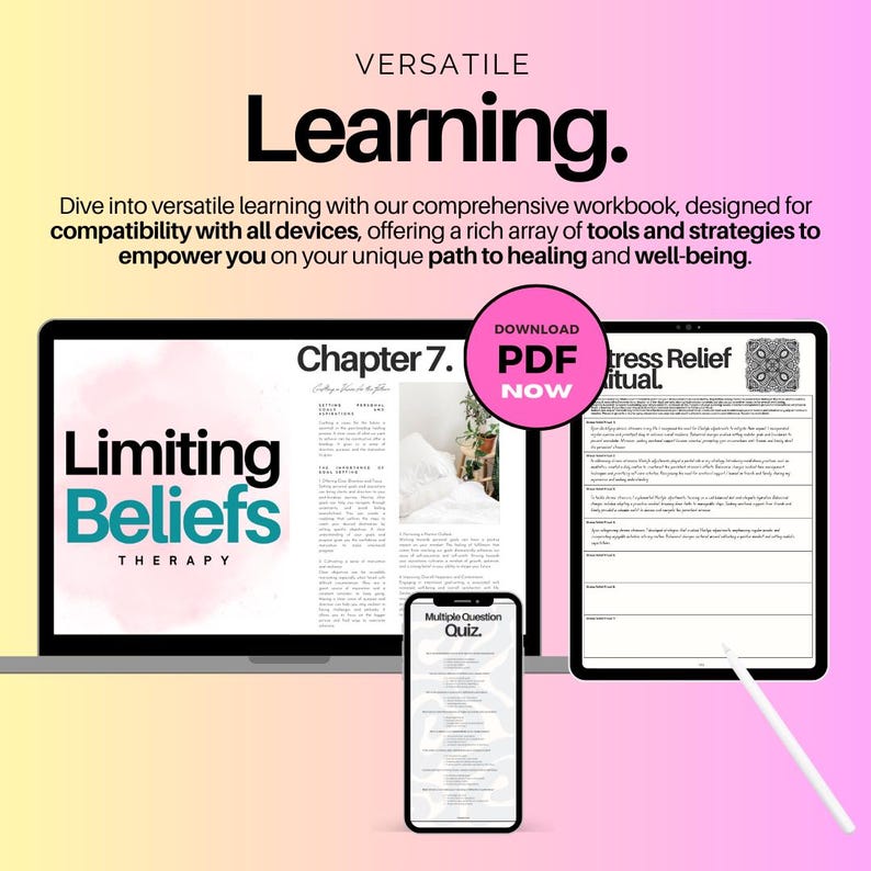 Limiting Beliefs Workbook Bundle: Core Belief Worksheets, CBT Tools ...