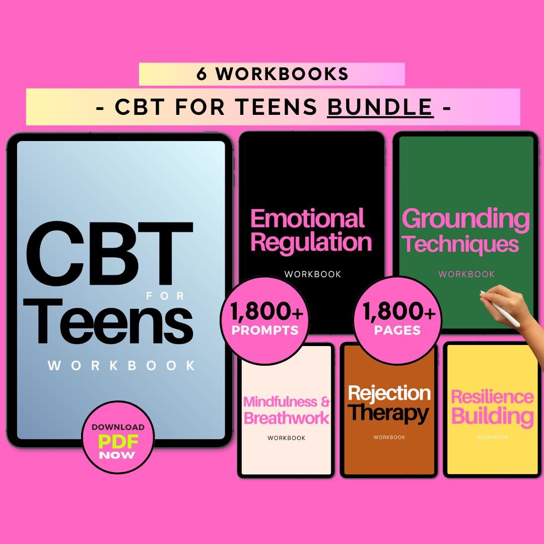 CBT Worksheets for Teens Workbook Bundle: Anxiety & Stress Coping ...