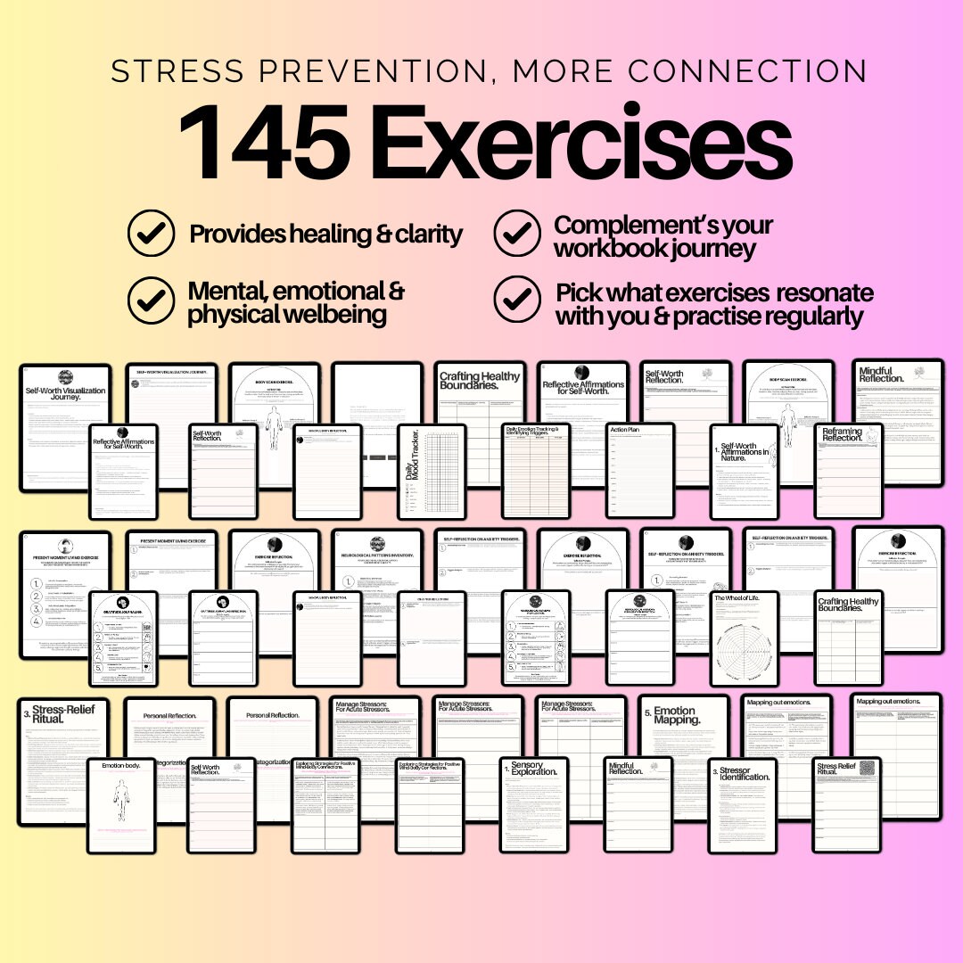 CBT Therapy Workbook Bundle: Worksheets, Exercises & Journal (digital ...