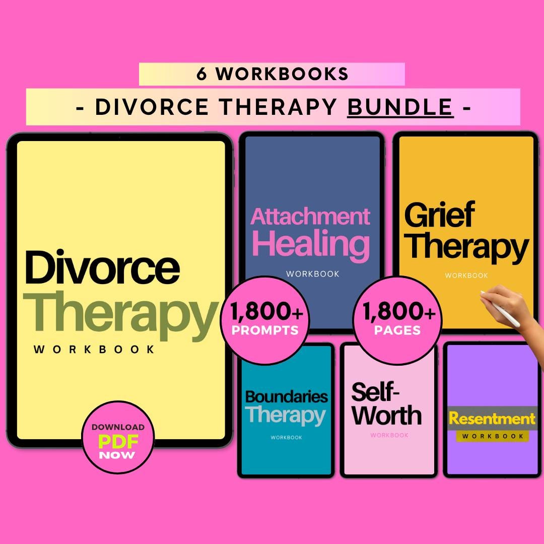 Divorce Therapy Workbook Bundle: Coping, Boundaries & Grief Worksheets ...