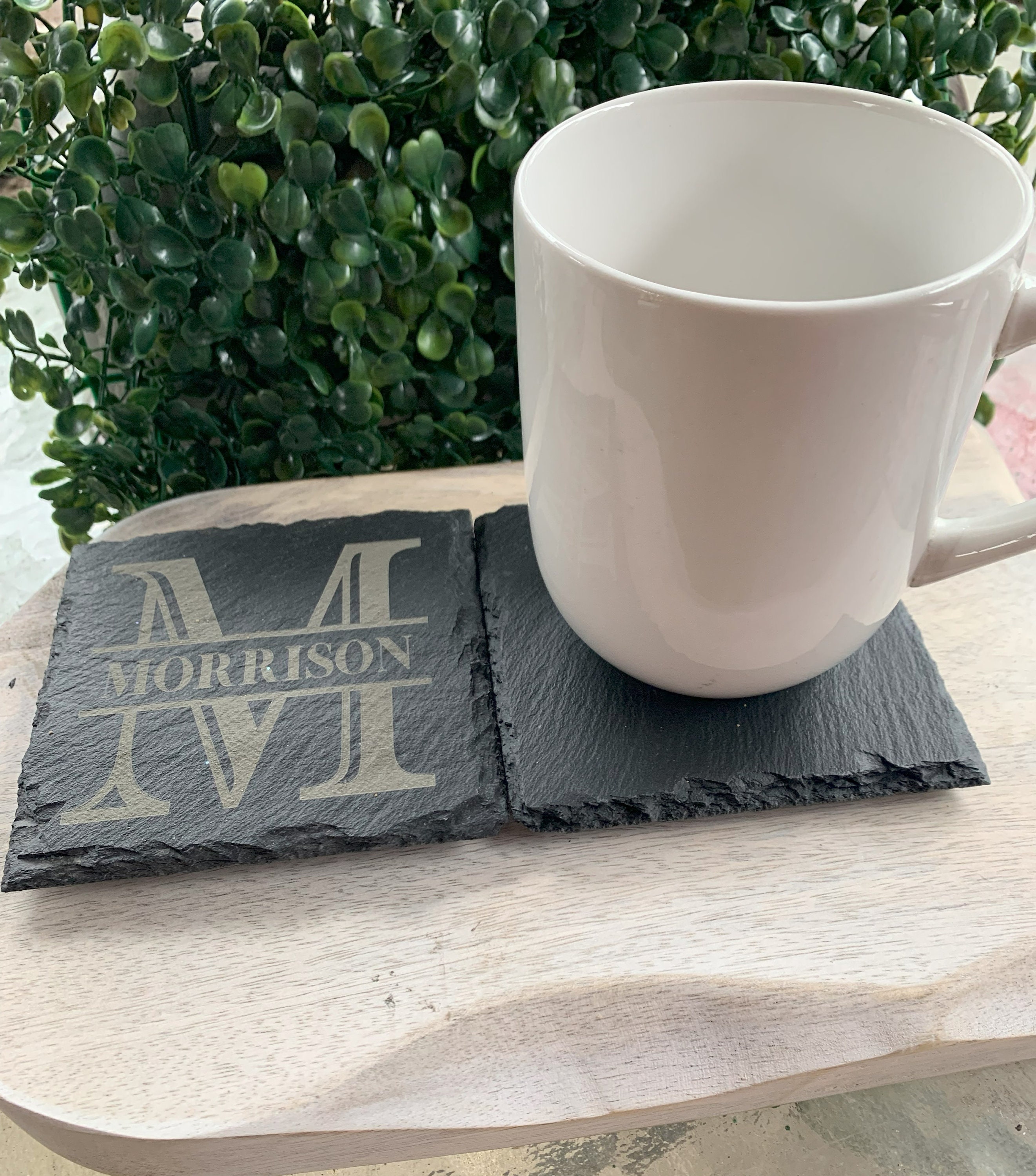 Personalized Square Slate Coasters Slate Coaster Wedding Gift Coasters ...
