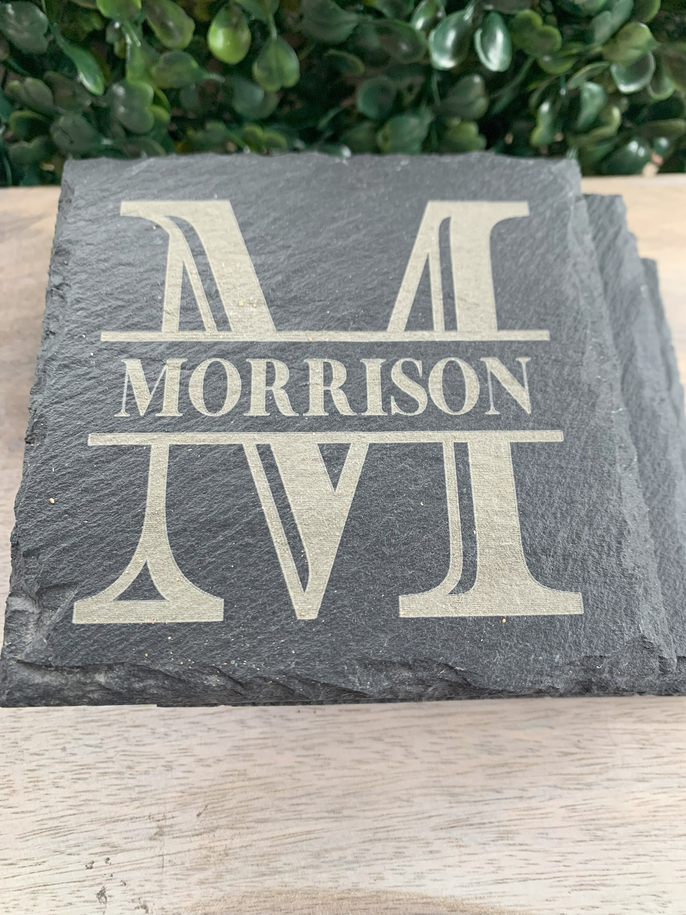 Personalized Square Slate Coasters Slate Coaster Wedding Gift Coasters ...