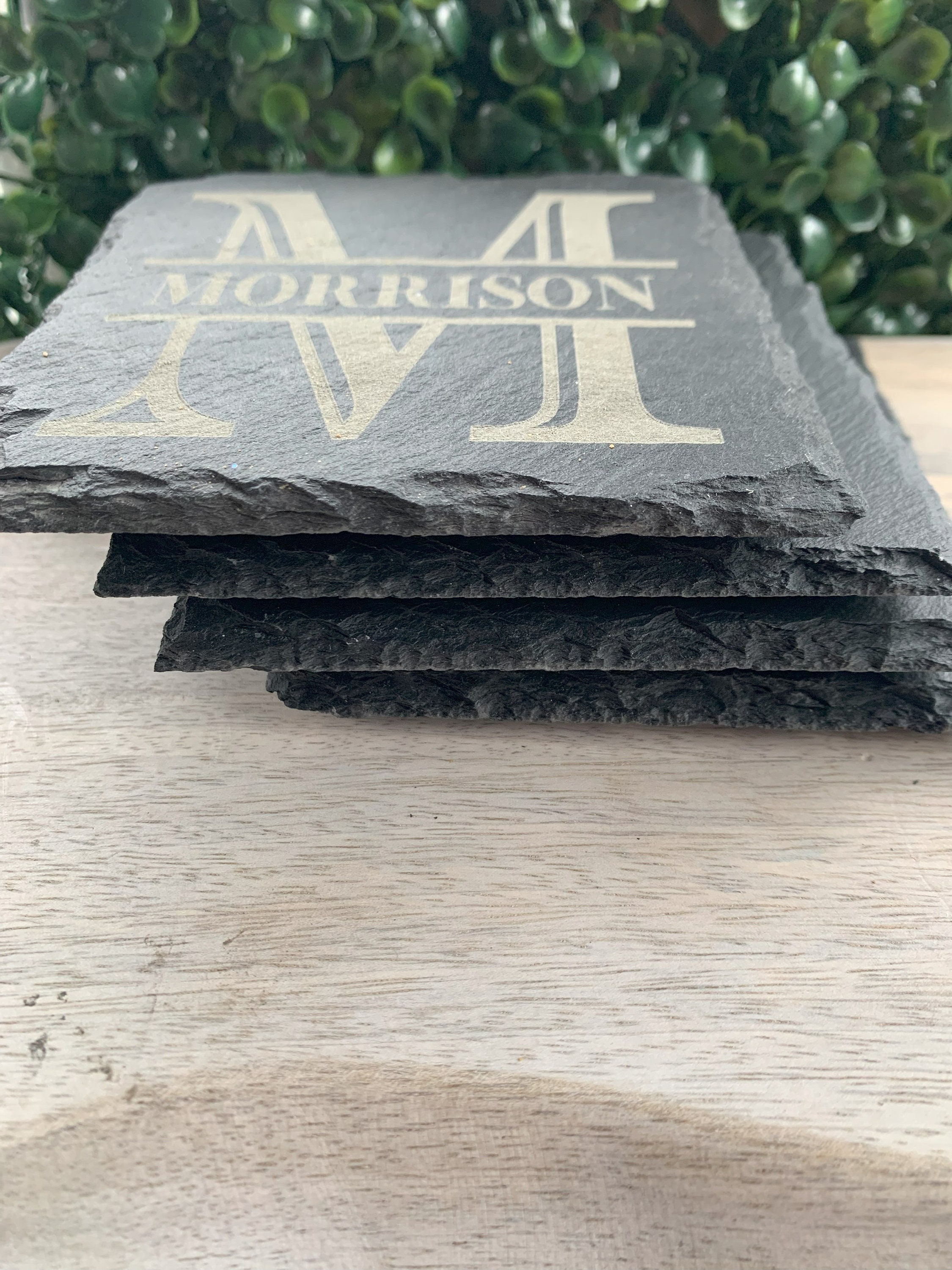 Personalized Square Slate Coasters Slate Coaster Wedding Gift Coasters ...