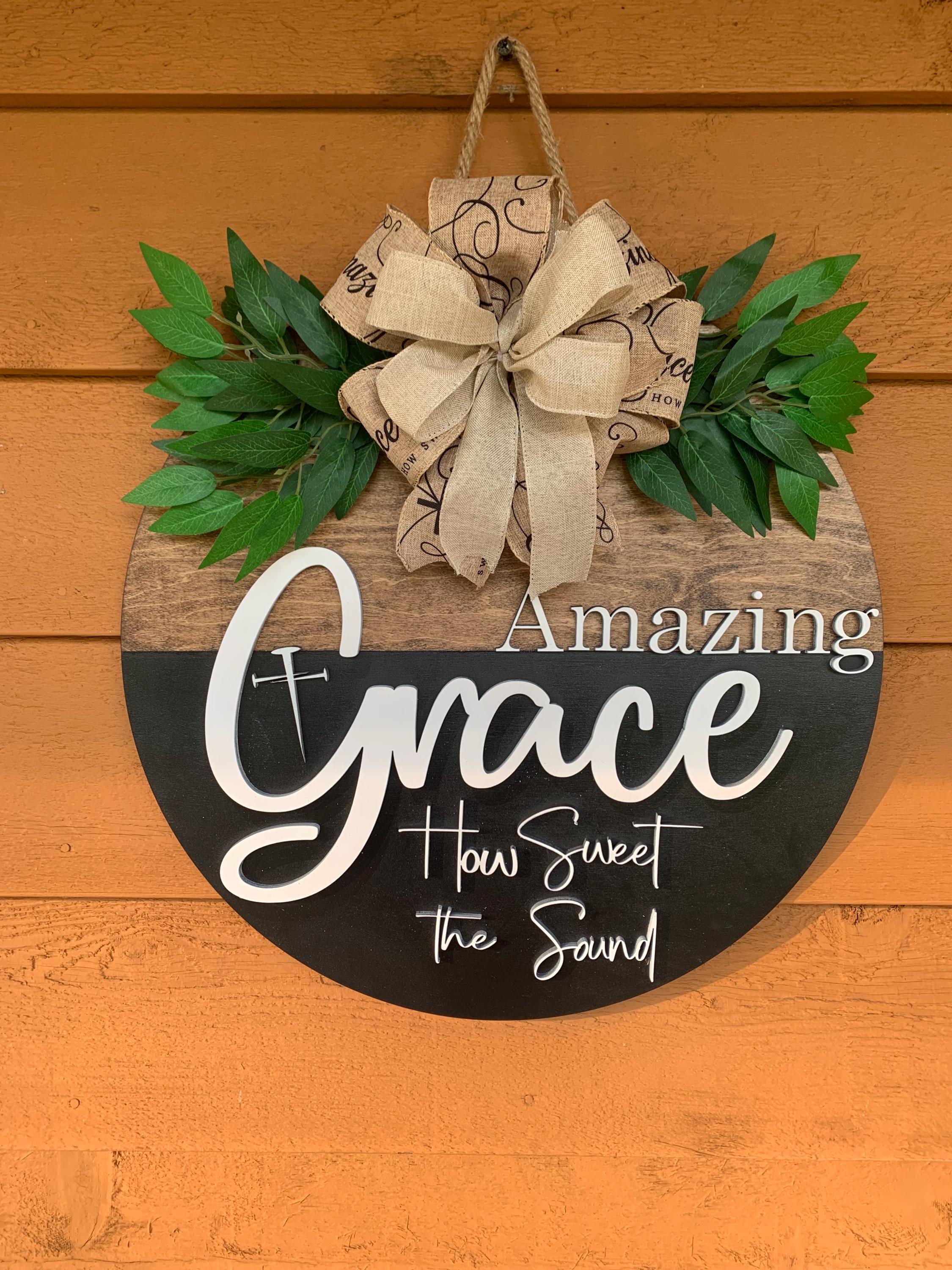 Amazing Grace Door Hanger for Porch for Front Door Housewarming Gift ...