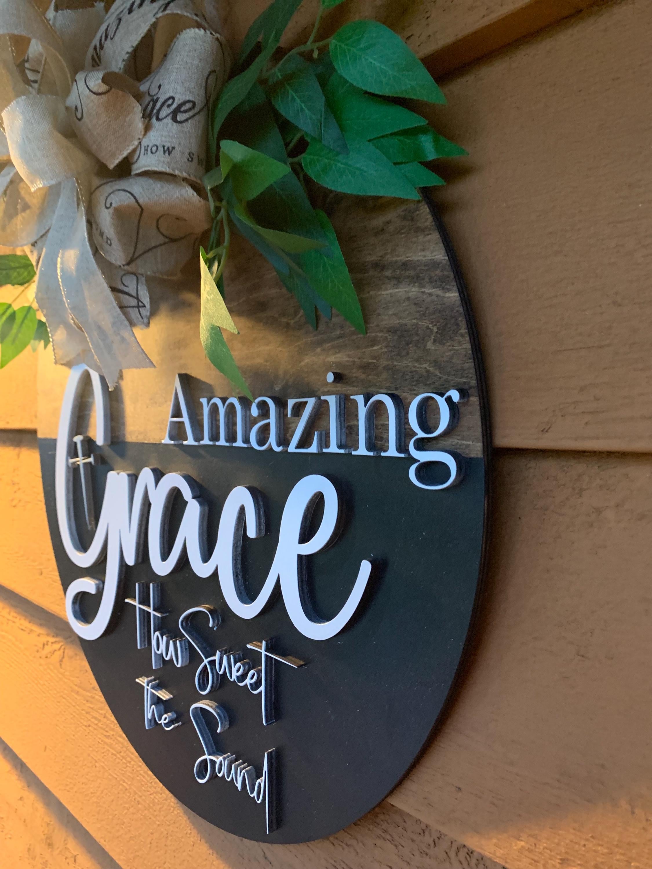 Amazing Grace Door Hanger for Porch for Front Door Housewarming Gift ...