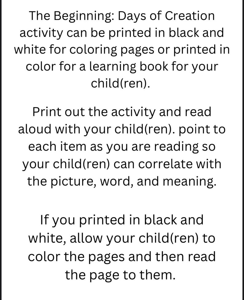 Kid's Christian Activity Book: the Book of Genesis - Etsy