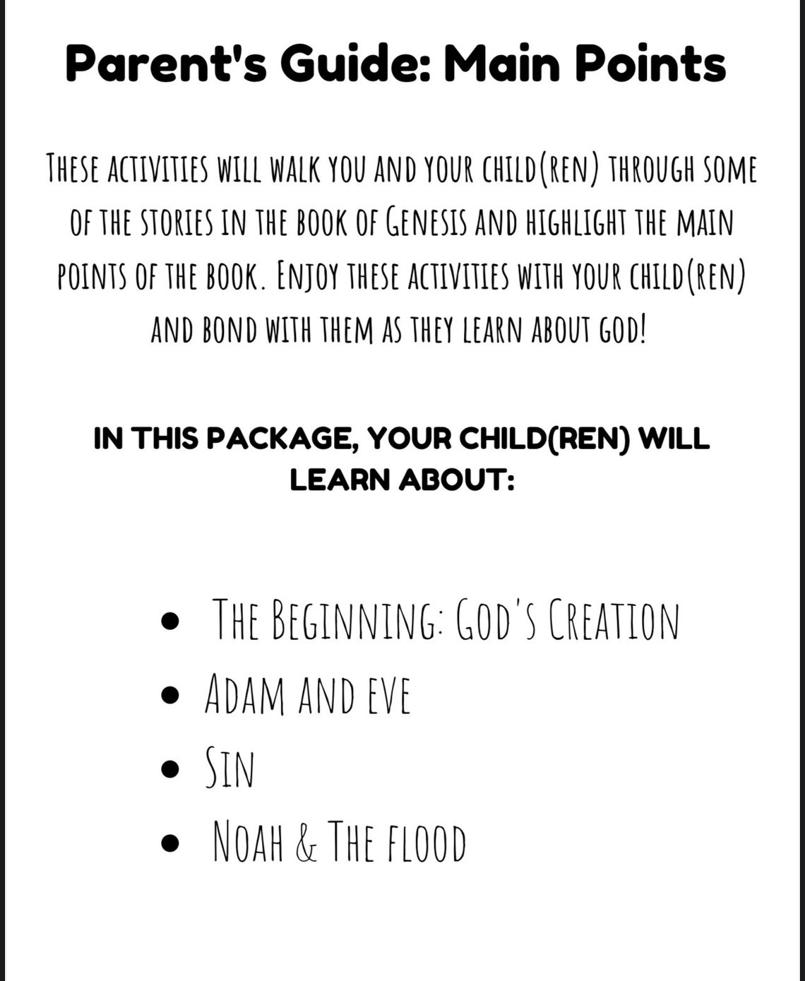 Kid's Christian Activity Book: the Book of Genesis - Etsy