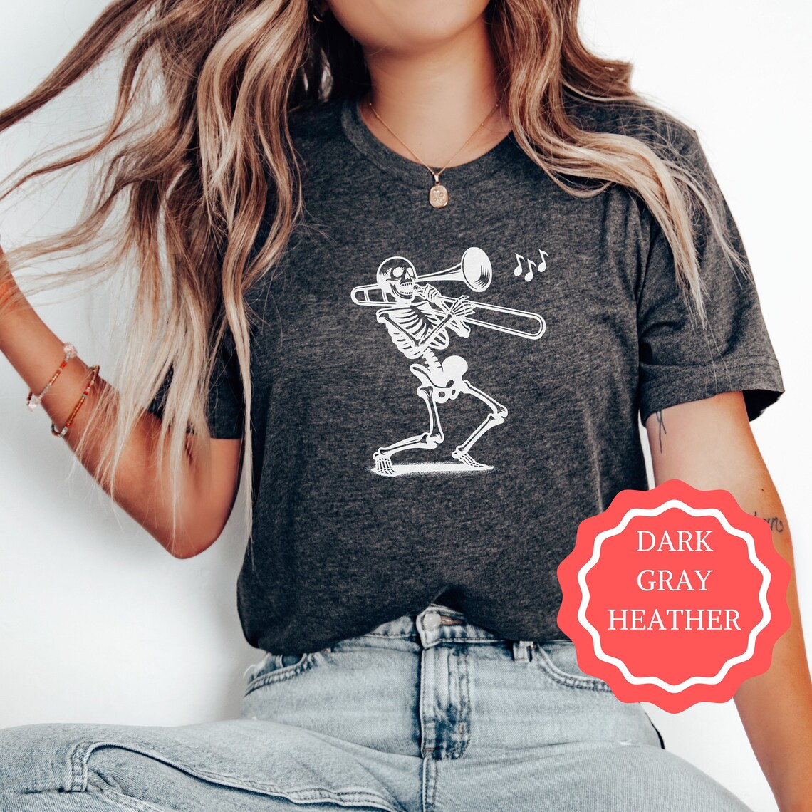 Trombone Skeleton Marching Band Shirt, Band Tee, Brass T-shirt ...