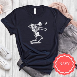 Trombone Skeleton Marching Band Shirt, Band Tee, Brass T-shirt ...