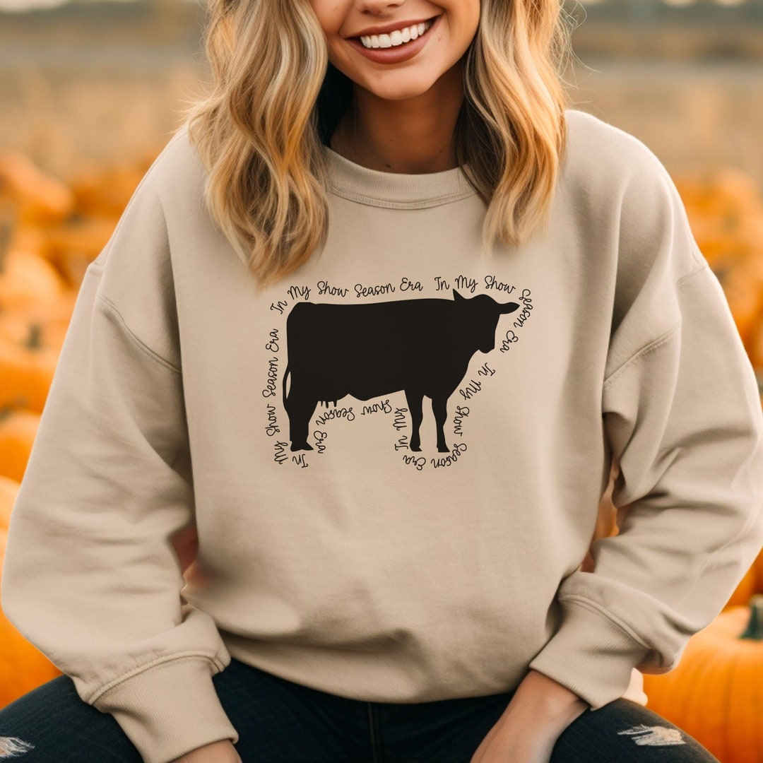 In My Cow Show Season Era Sweatshirt, Cow Show Mama Crewneck, Cattle ...