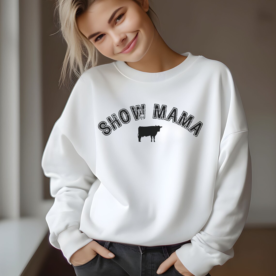 Cow Show Mama Sweatshirt, Cow Show Mama Crewneck, Cattle Show Mom Shirt ...