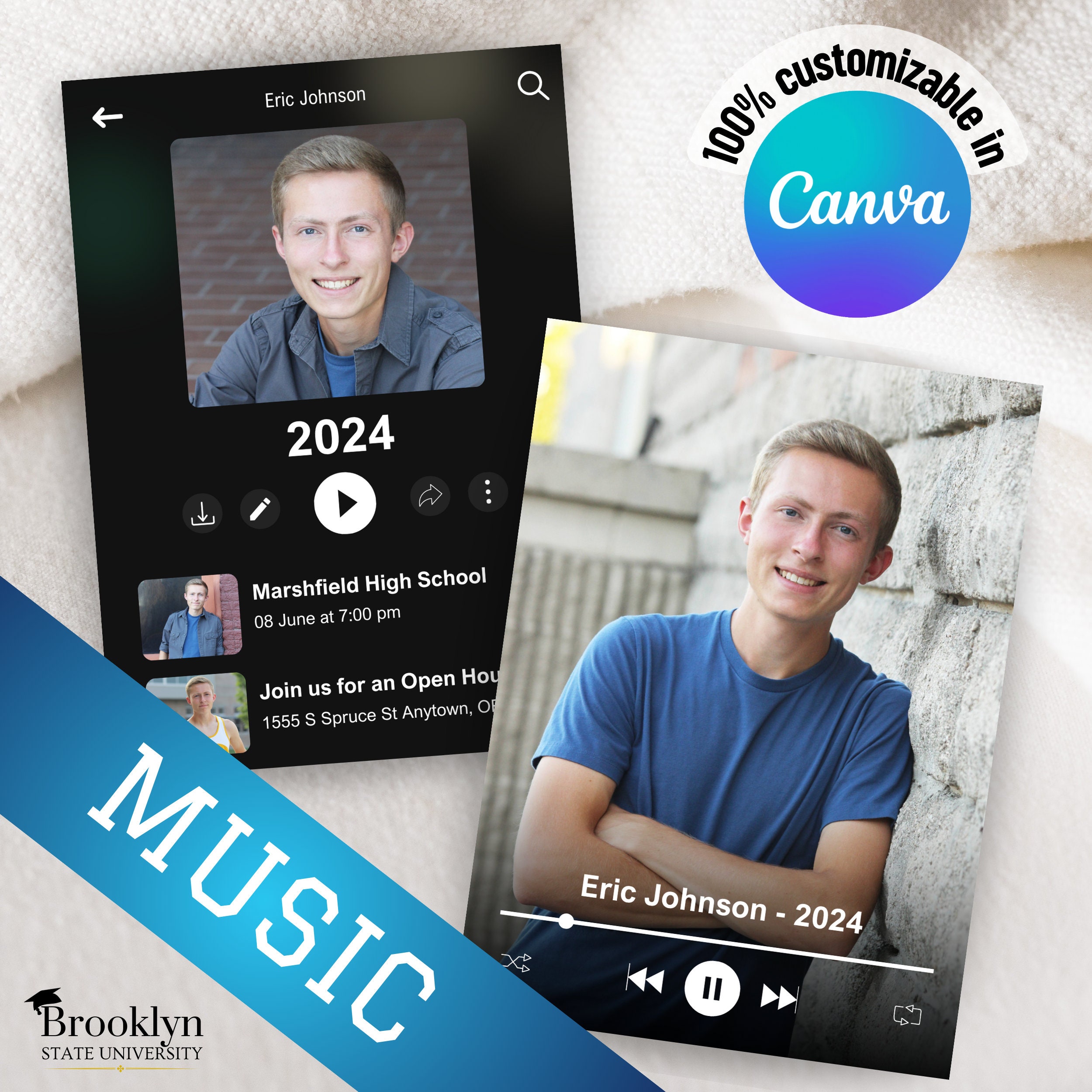 Music Graduation Announcement 2024 Music Lover Senior Announcement ...