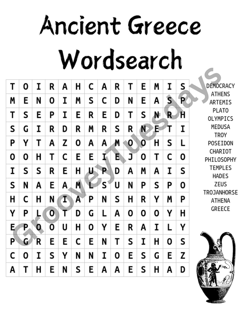 Ancient Greece Wordsearch for Kids Teacher and Parent Resource - Etsy