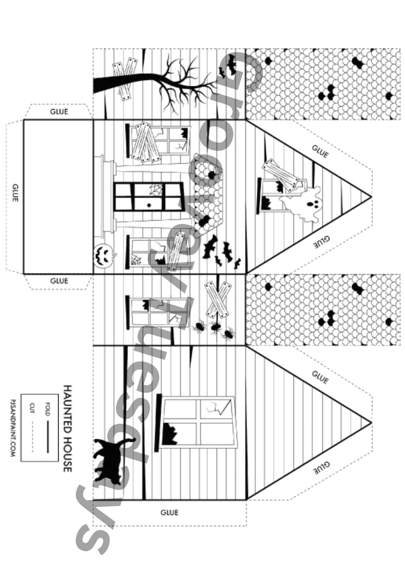 3D Halloween Paper House Craft for Kids - Etsy