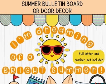 Summer Bulletin Board Kit PDF JPG, Bucket List Classroom Decoration ...