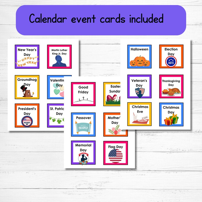 Printable Classroom Calendar Set: Happy Doodles Decor (PDF) - Etsy