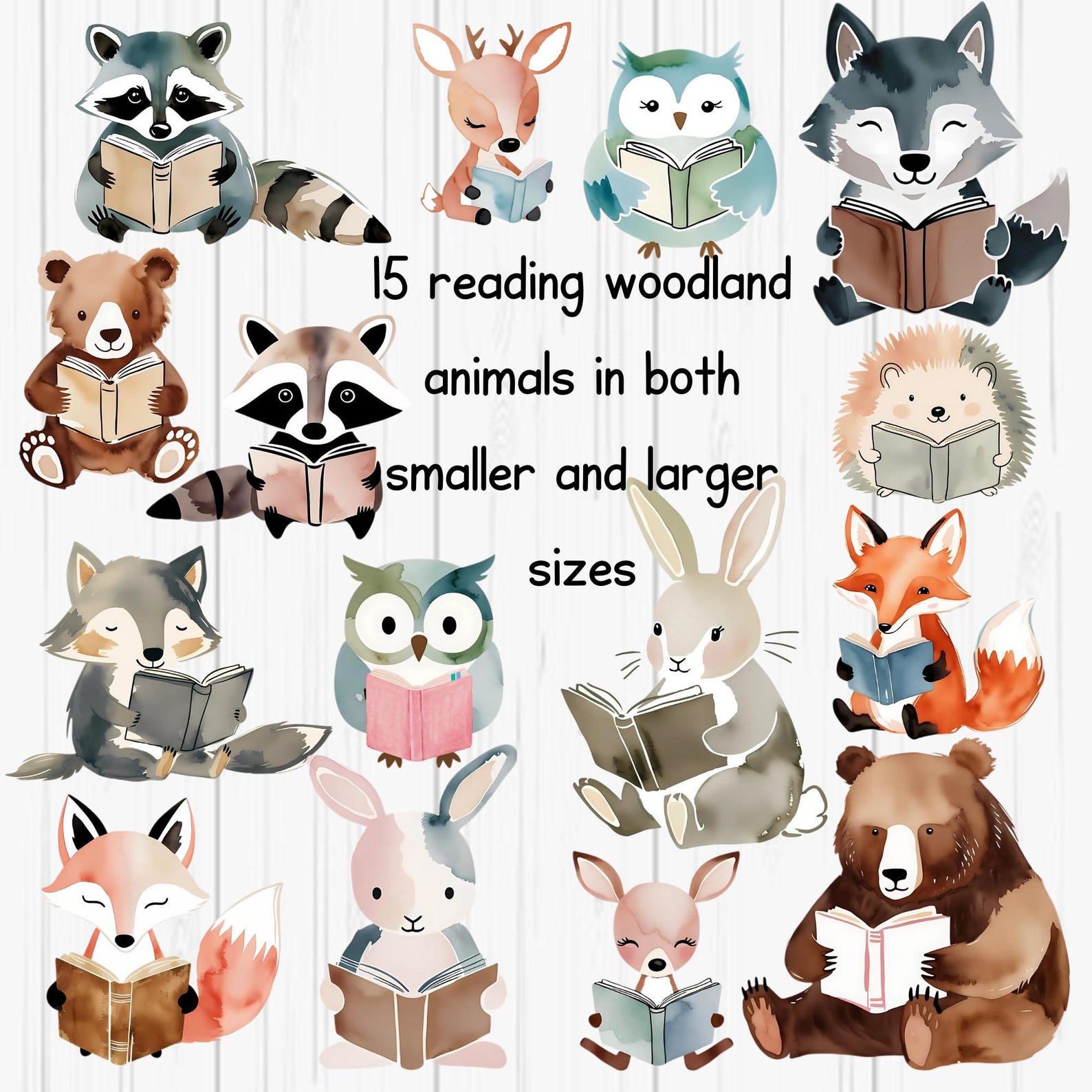 Watercolor Woodland Animals Reading Bulletin Board - Classroom Decor ...