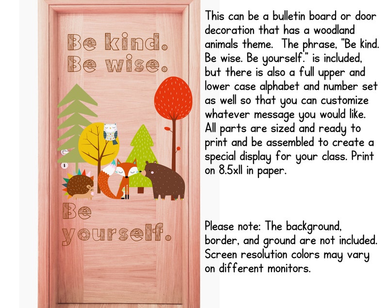 Woodland Animals Bulletin Board or Door Decoration Kit- Adventure ...