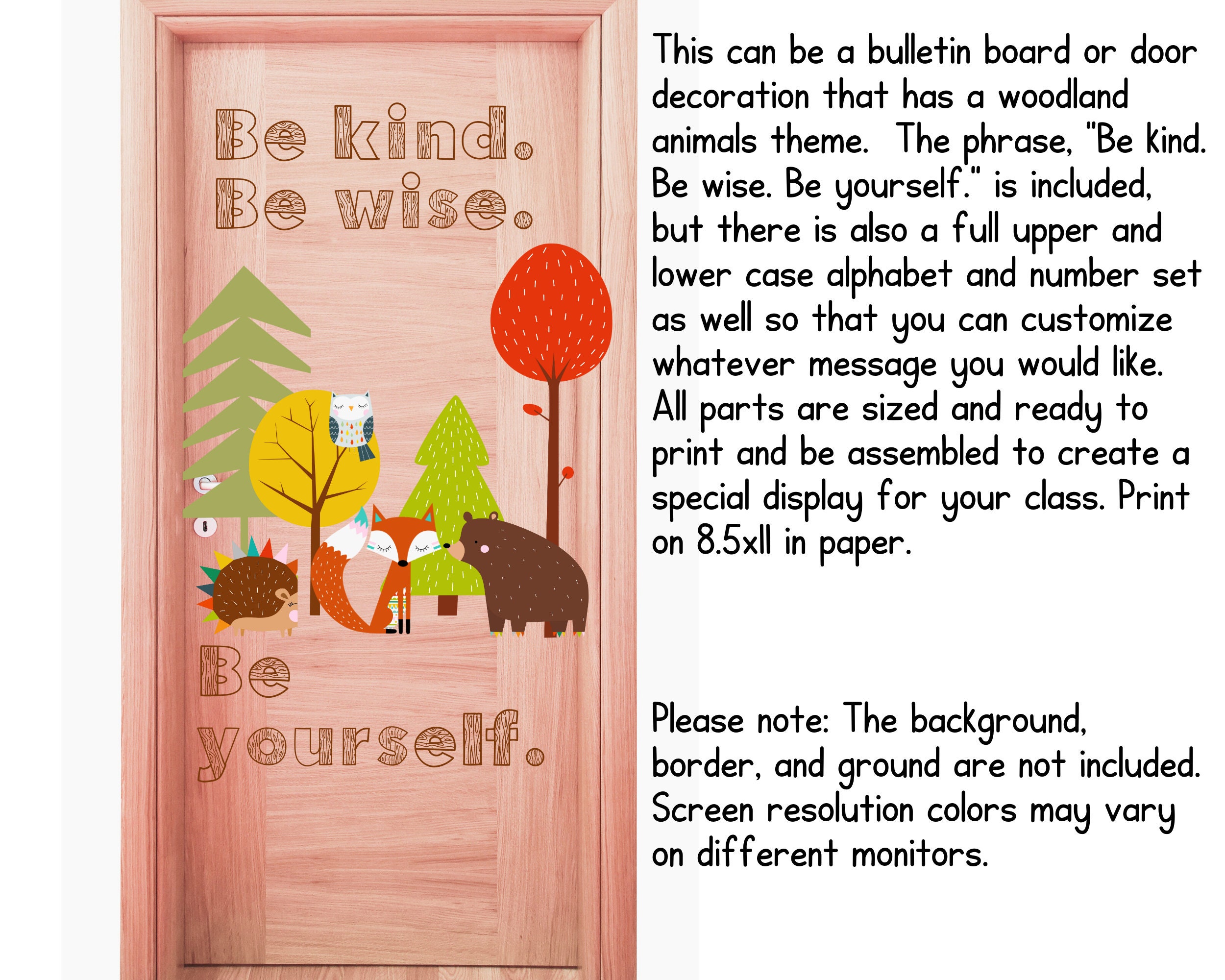 Woodland Animals Bulletin Board or Door Decoration Kit Adventure ...