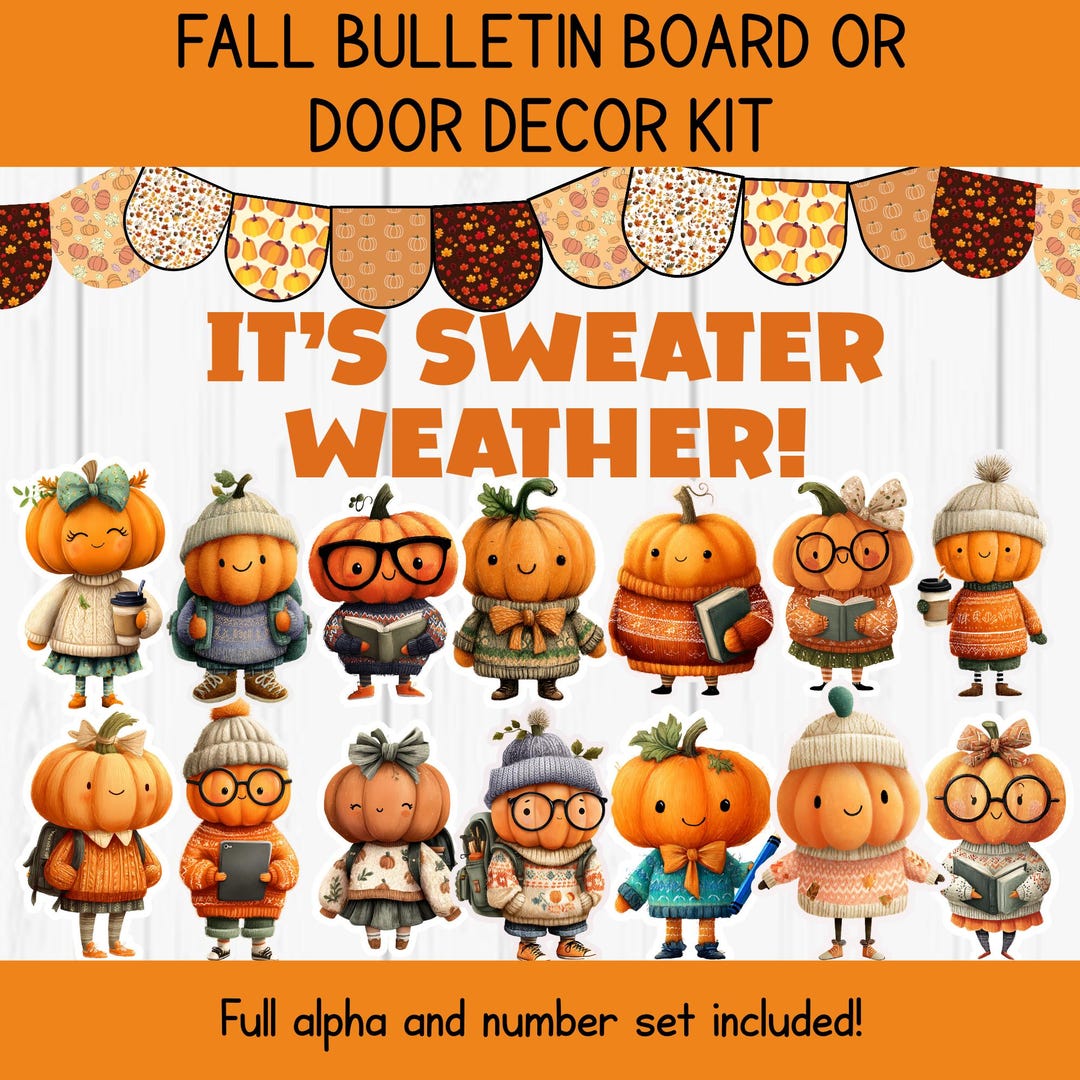Fall Pumpkin Bulletin Board Kit: Classroom Decor (digital Download) - Etsy