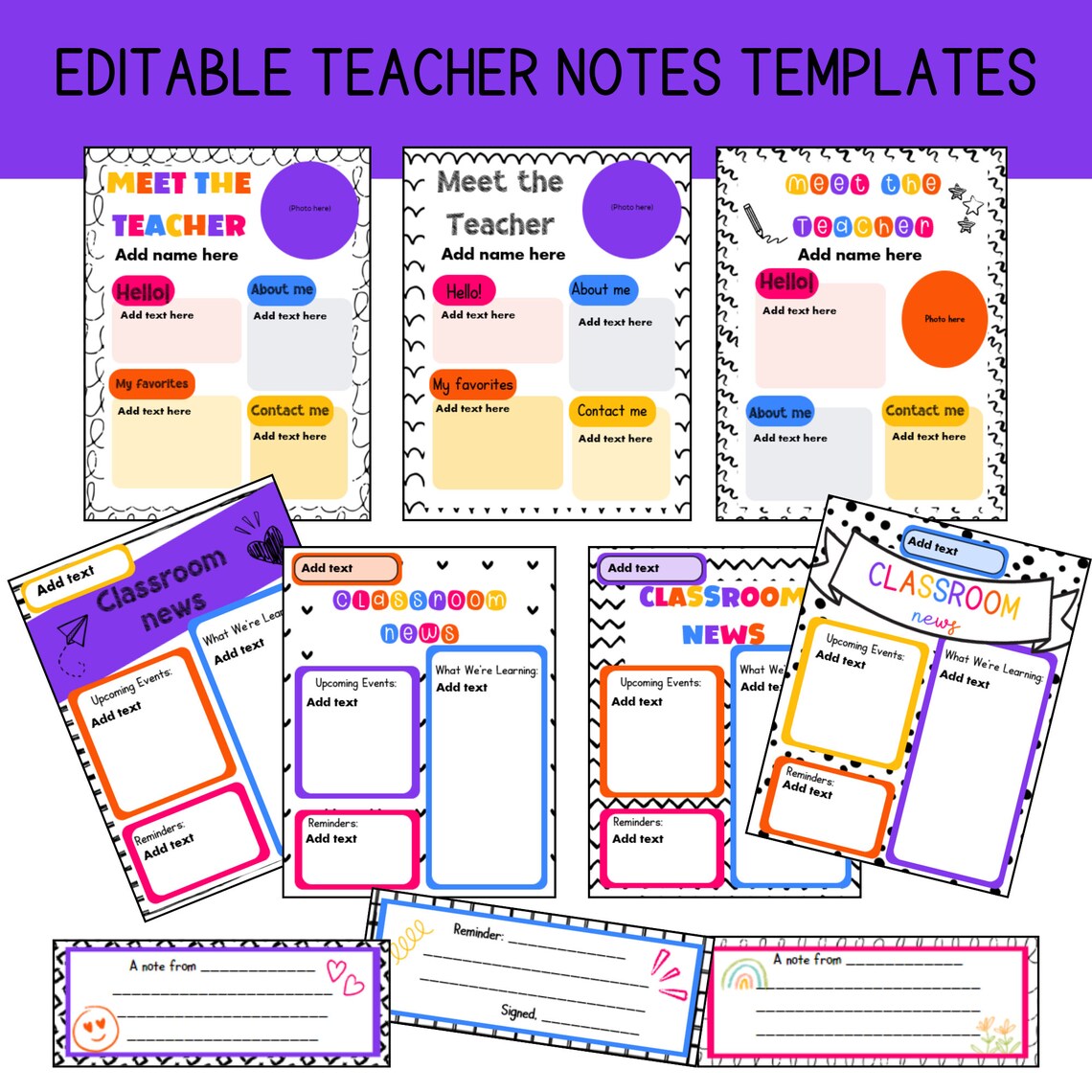 Editable Slideshow Templates, Binder Covers and Spines, and Teacher ...