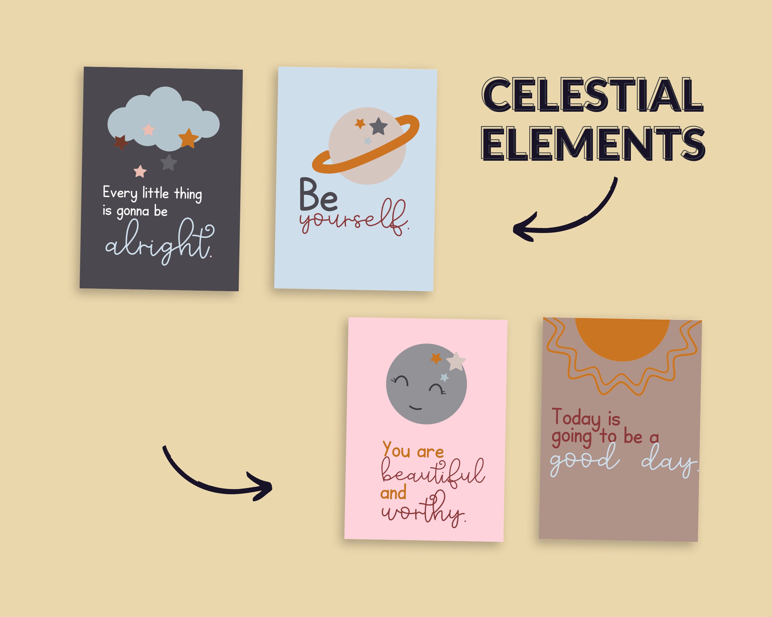 25 Affirmation Printables for Kids Boho Celestial Sea Animals - Etsy