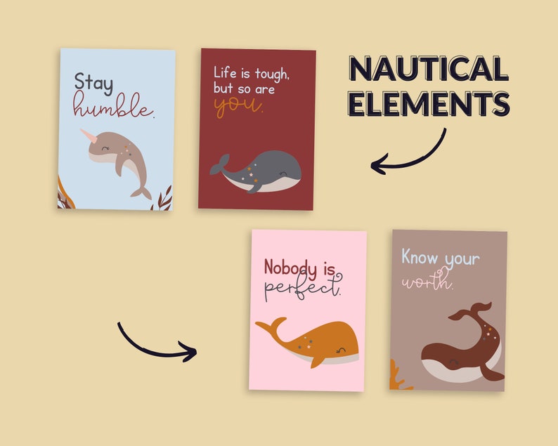 25 Affirmation Printables for Kids Boho Celestial Sea Animals - Etsy