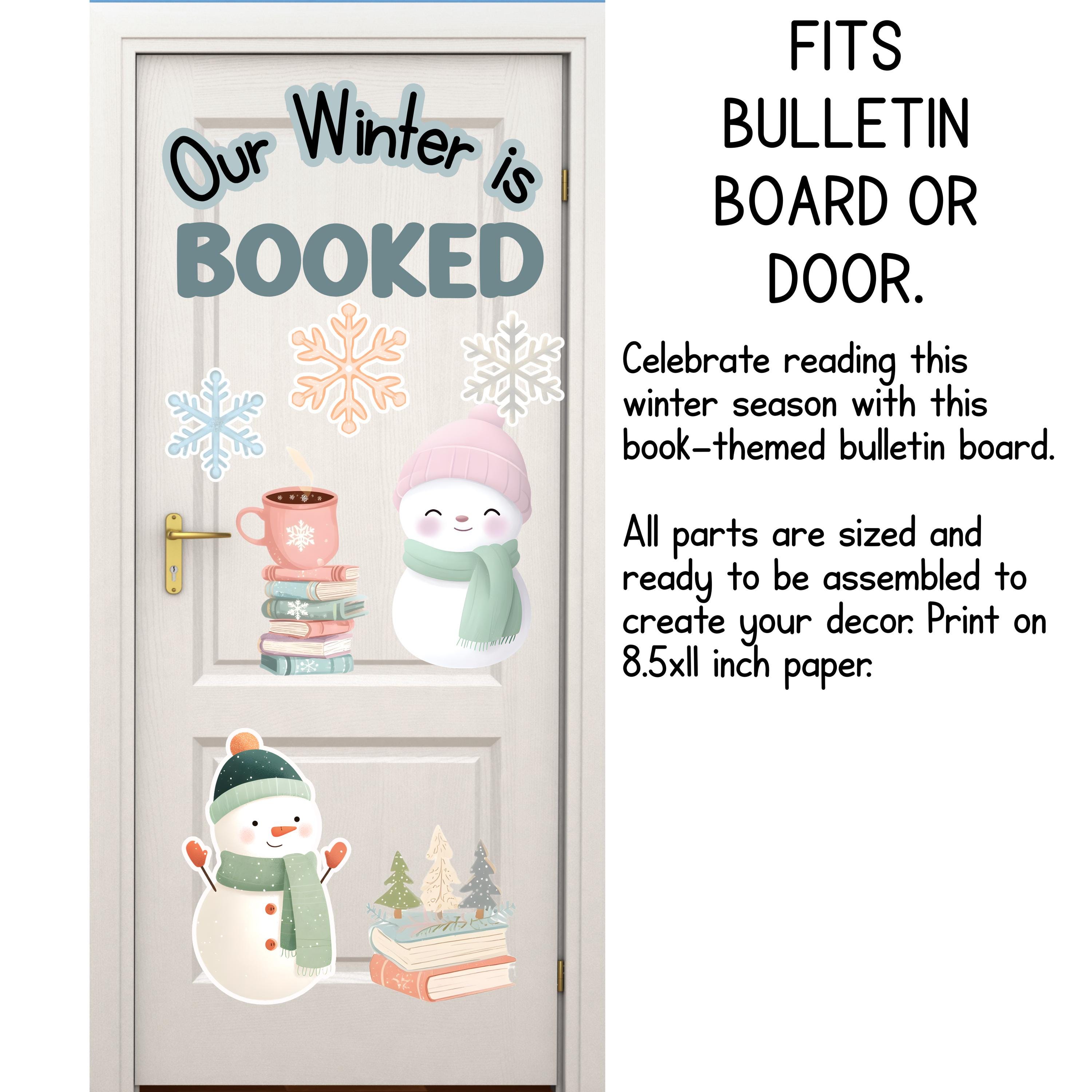 Our Winter is Booked Printable Bulletin Board | Winter Reading Bulletin ...