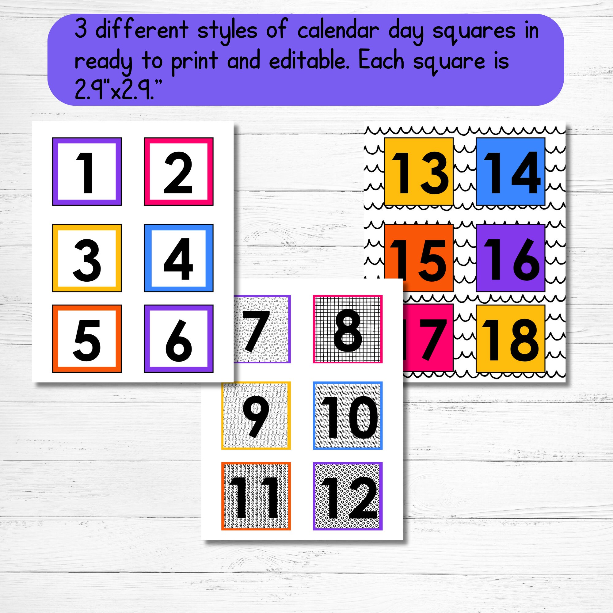 Printable Classroom Calendar Set: Happy Doodles Decor (PDF) - Etsy