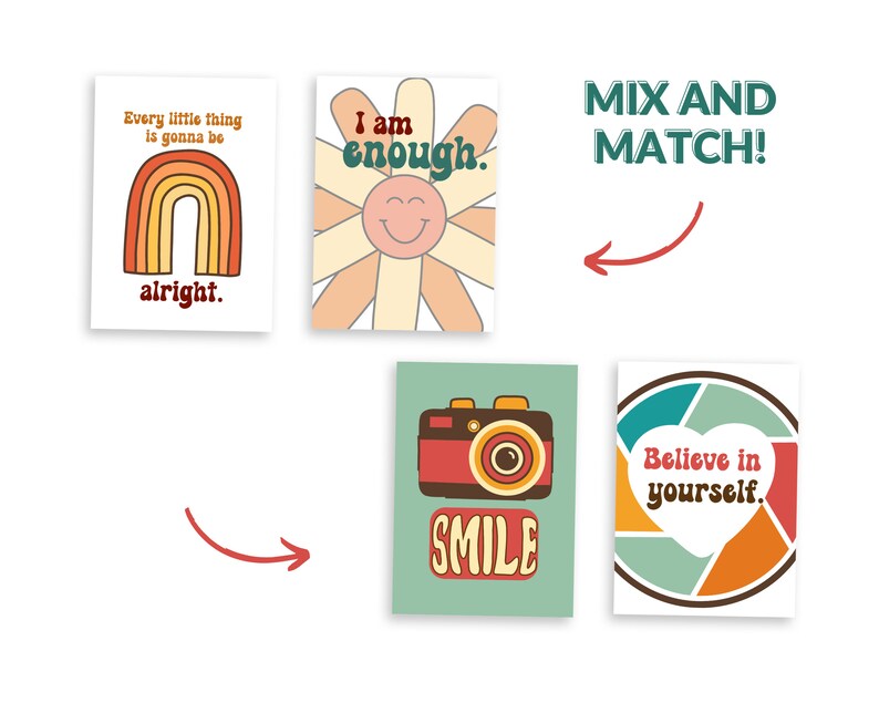 25 Motivational Printables for Kids Retro/groovy Theme - Etsy