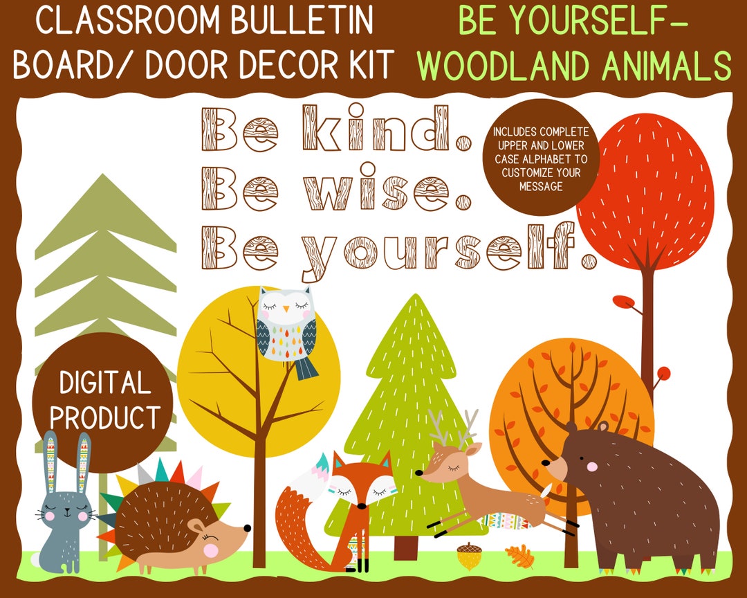 Woodland Animals Bulletin Board or Door Decoration Kit- Adventure ...