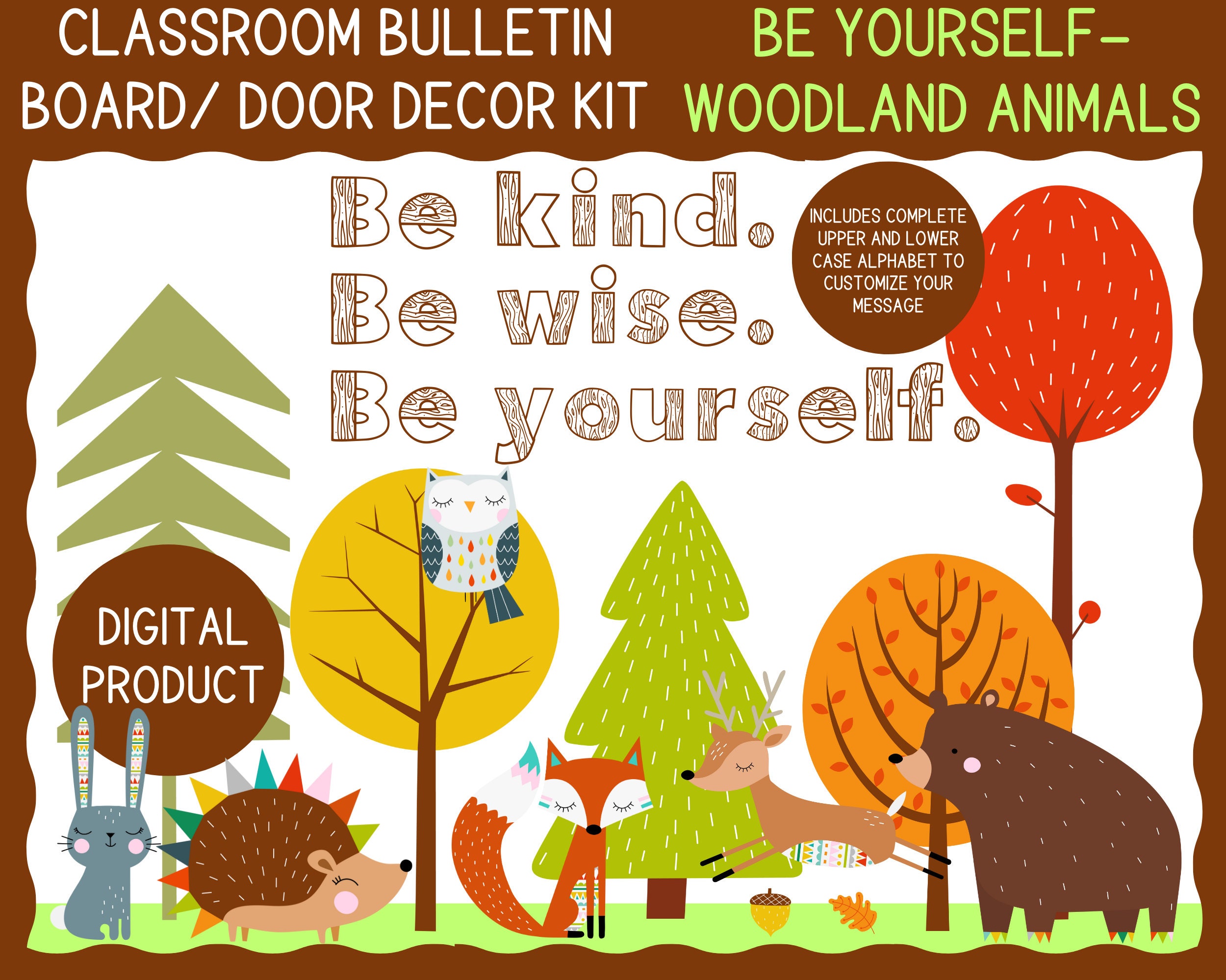 Woodland Animals Bulletin Board or Door Decoration Kit Adventure ...