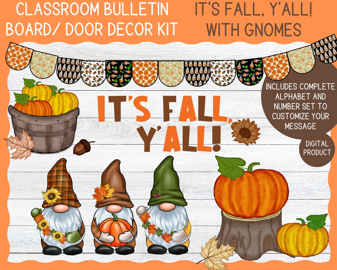It's Fall, Y'all- Fall Printable Bulletin Board or Door Decoration Kit ...