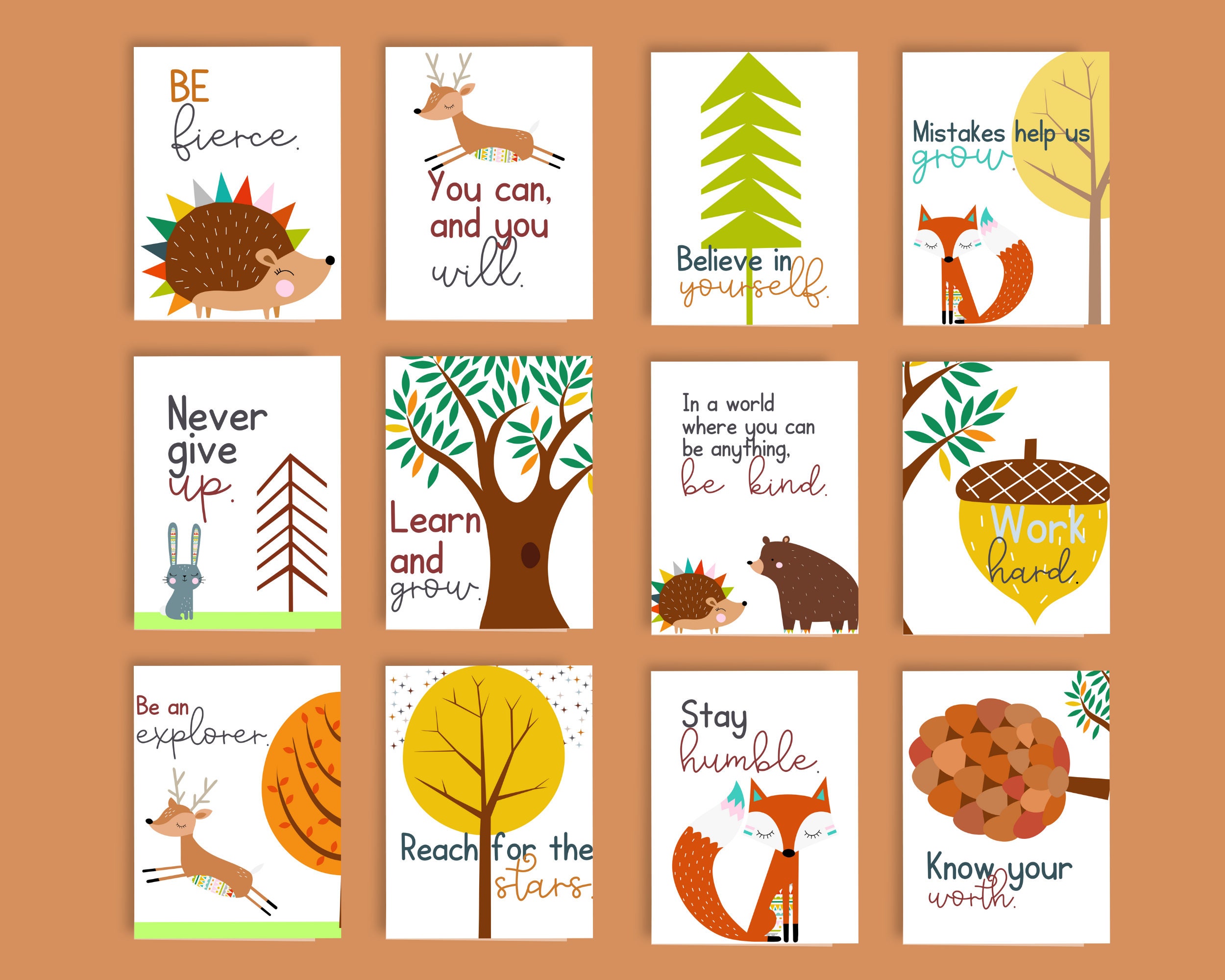 25 Affirmation Printables for Kids Woodland Animal Theme - Etsy