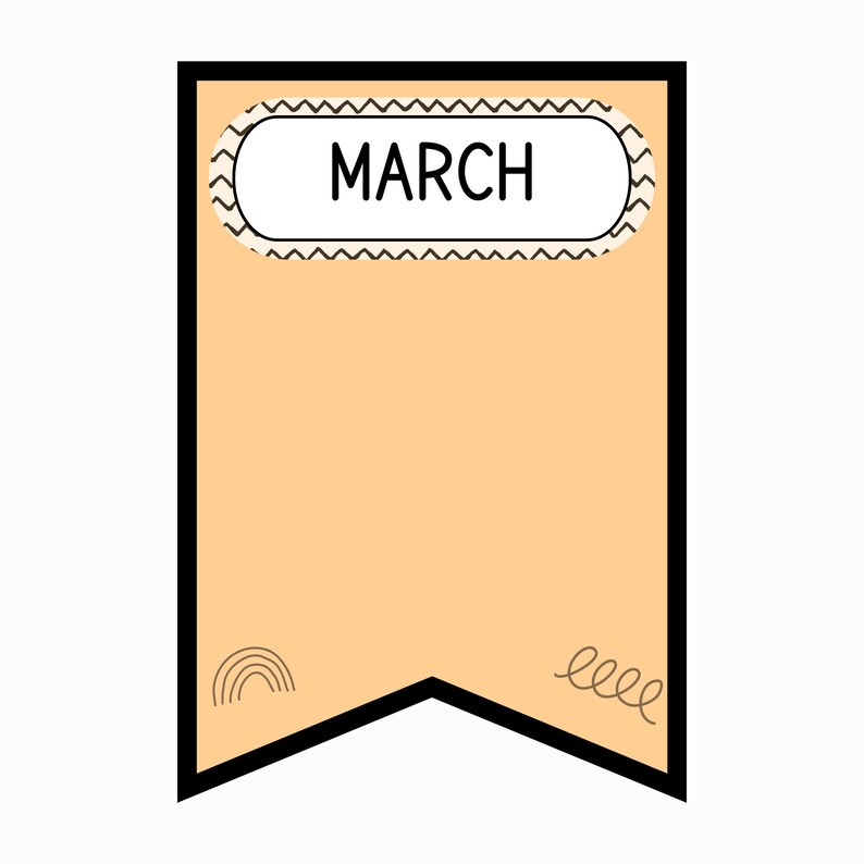 Birthday Board Display for Classroom Calm Colors Happy Doodles Printed ...