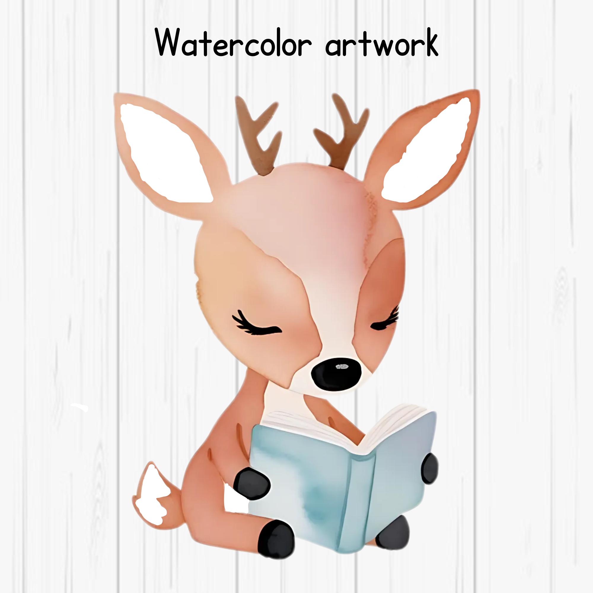 Watercolor Woodland Animals Reading Bulletin Board - Classroom Decor ...