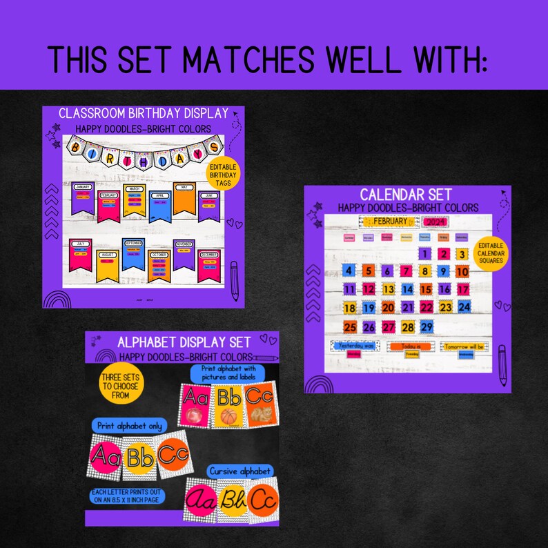 Classroom Affirmation Station Set: Happy Doodles, Bright Colors ...