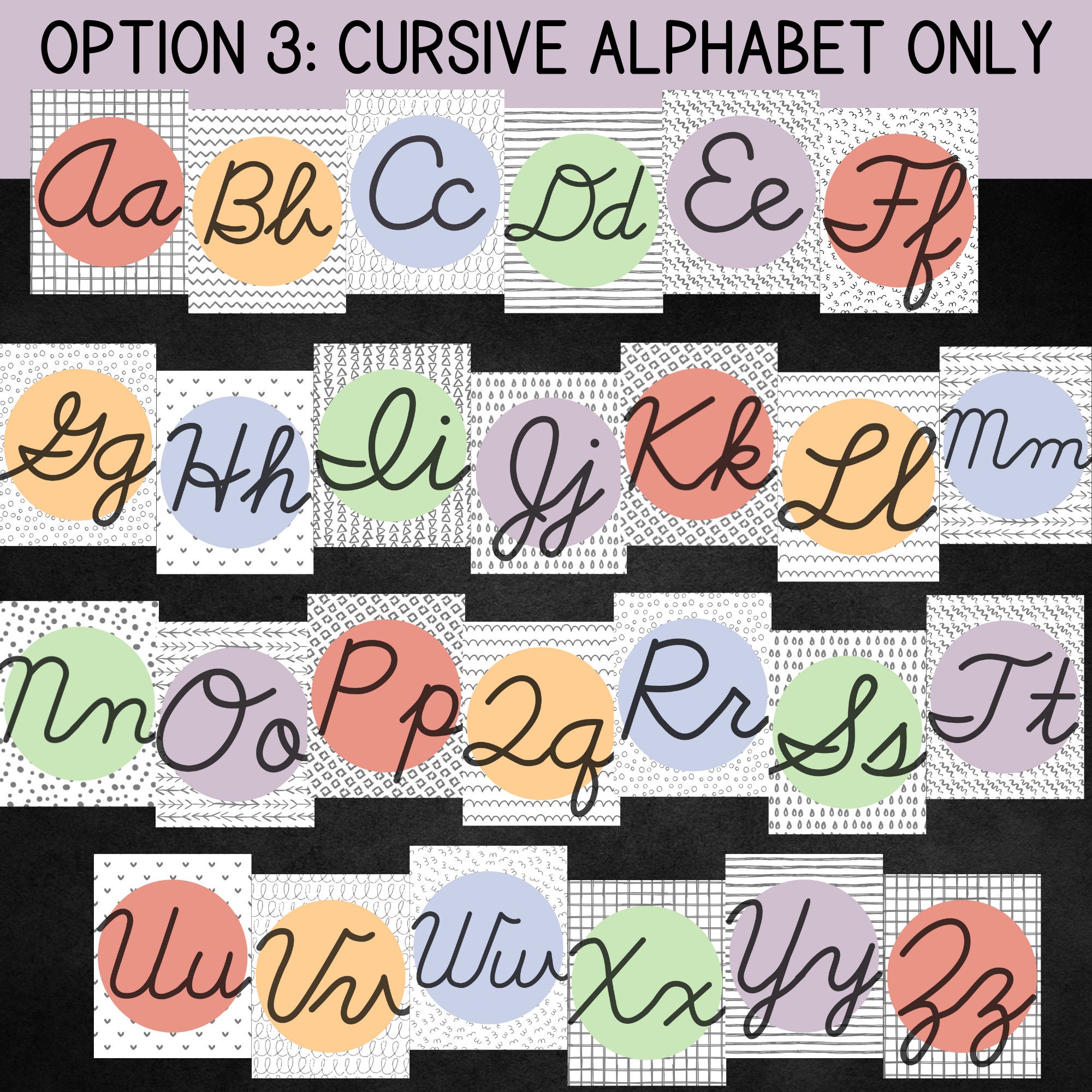 Alphabet Display Set for Classroom Happy Doodles-calm Colors Alphabet ...