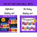 Basic Classroom Decor Set- Happy Doodles Bright Colors- Welcome Banner ...