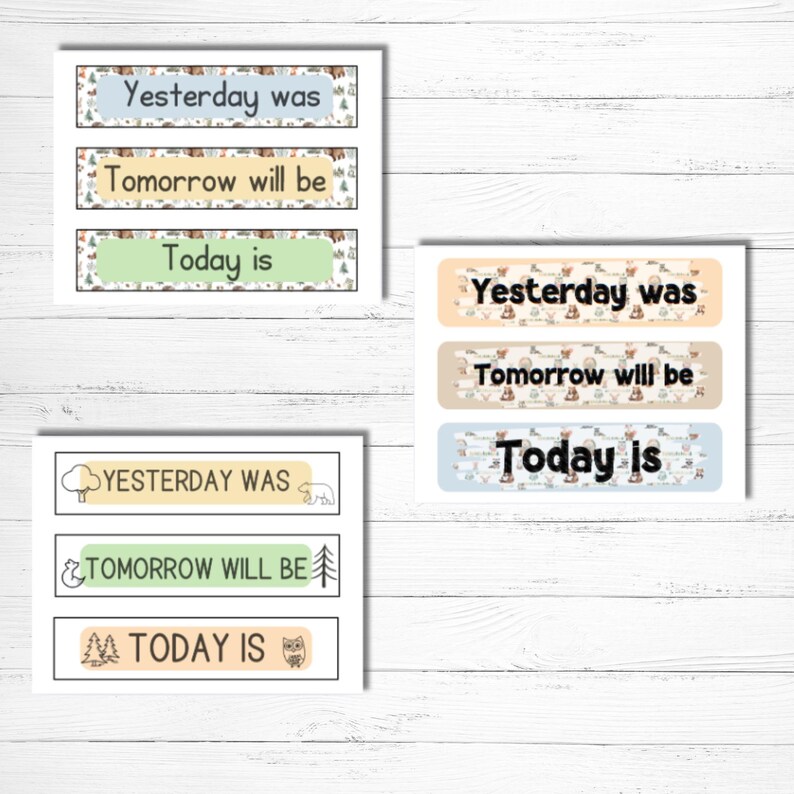 Watercolor Woodland Animals Calendar Set: Classroom Decor (printable ...