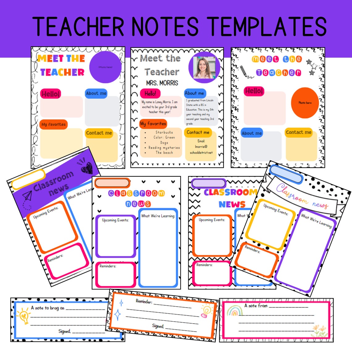 Editable Slideshow Templates, Binder Covers and Spines, and Teacher ...