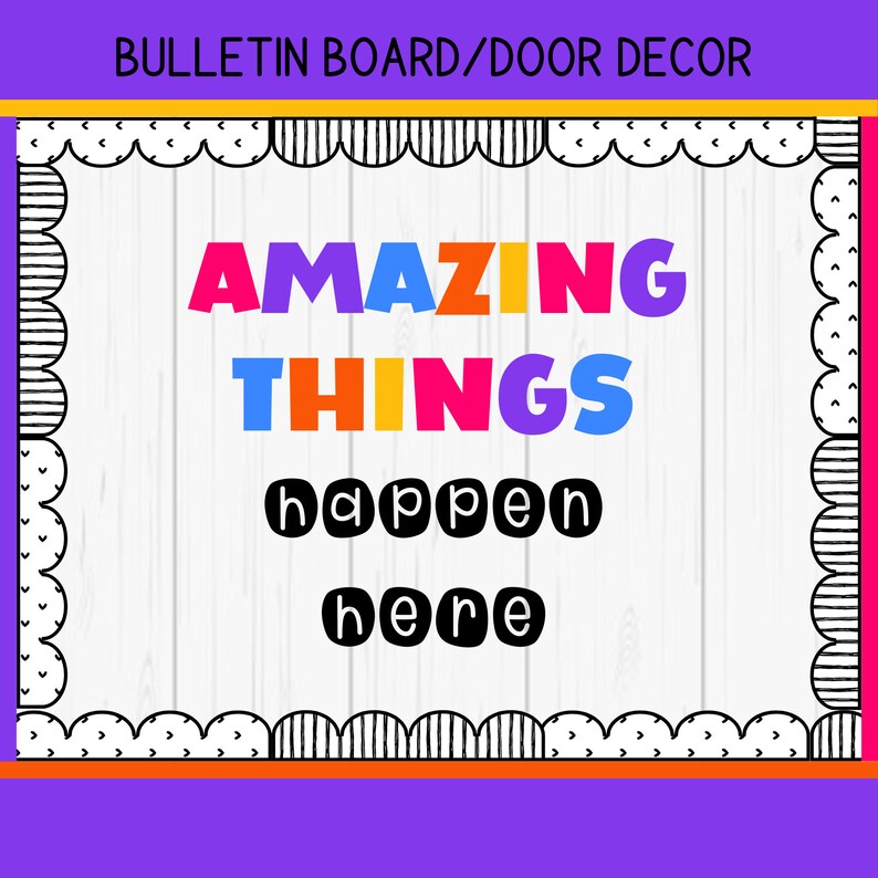 Basic Classroom Decor Set- Happy Doodles Bright Colors- Welcome Banner ...