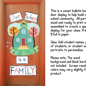 School is Family Bulletin Board or Door Decor- Classroom Decor for ...