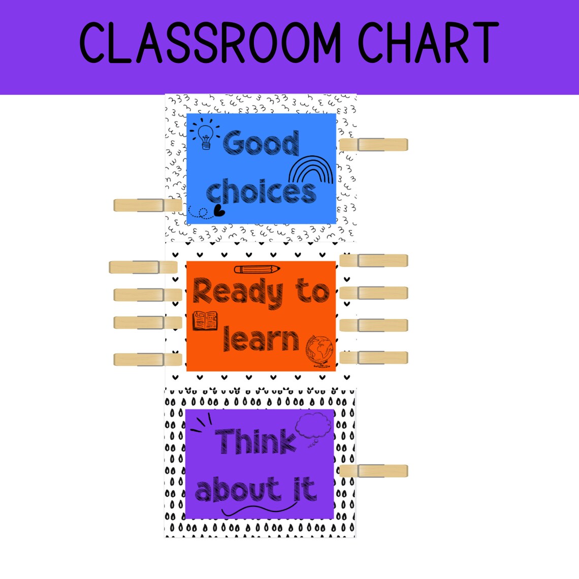 Classroom Management Decor Display Sets for Elementary Classroom Happy ...
