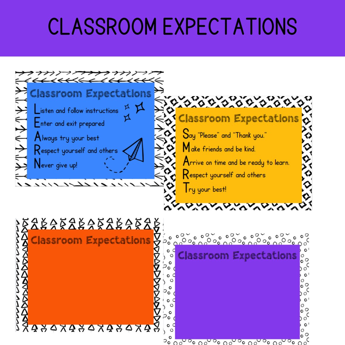 Classroom Management Decor Set: Happy Doodles, Behavior Charts (PDF) - Etsy