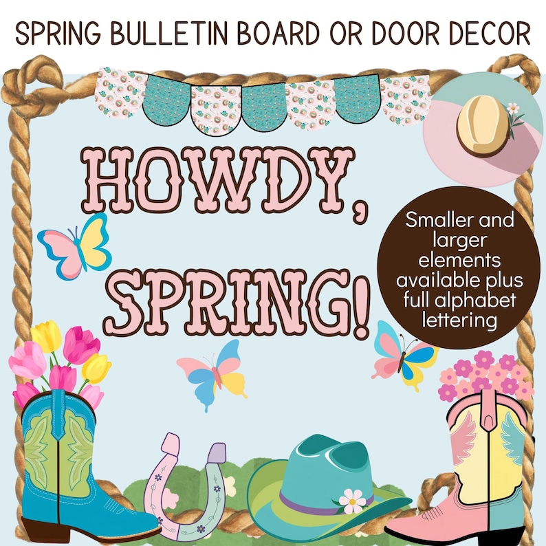 Howdy Spring- Western Themed Bulletin Board for Spring- Door Decor ...