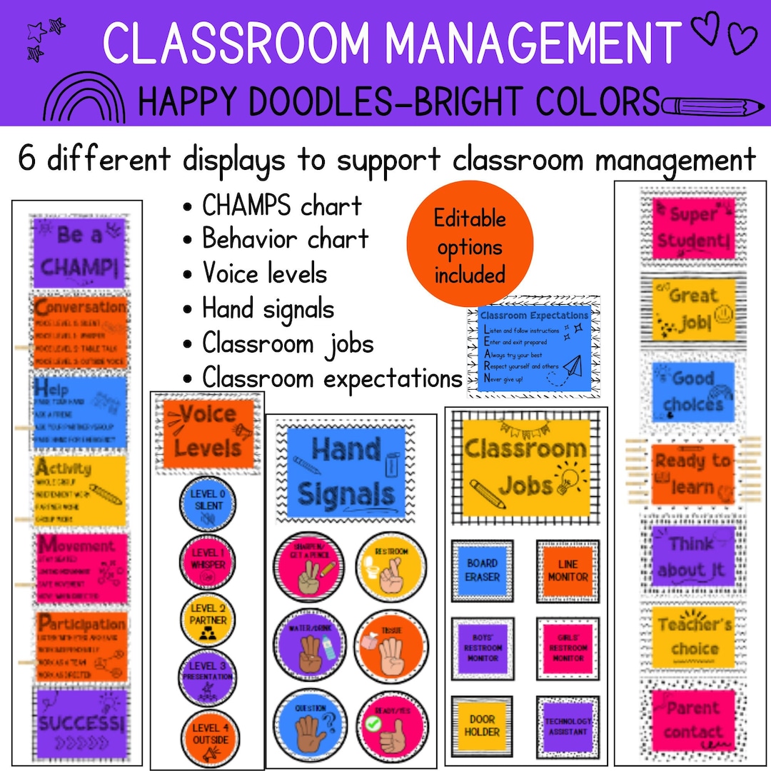 Classroom Management Decor- Display Sets for Elementary Classroom ...