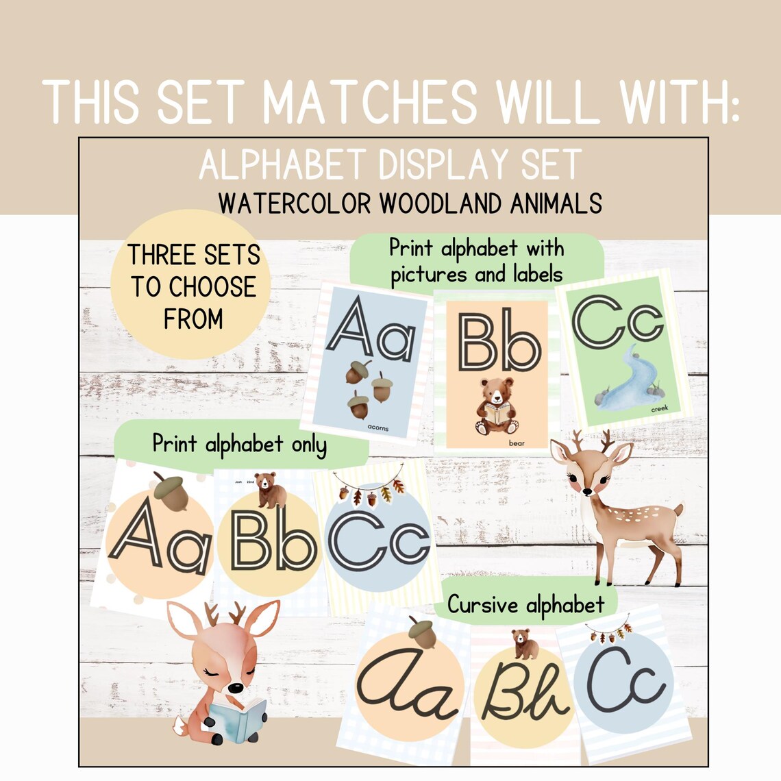 Woodland Animals Birthday Display Board: Watercolor Classroom Decor ...