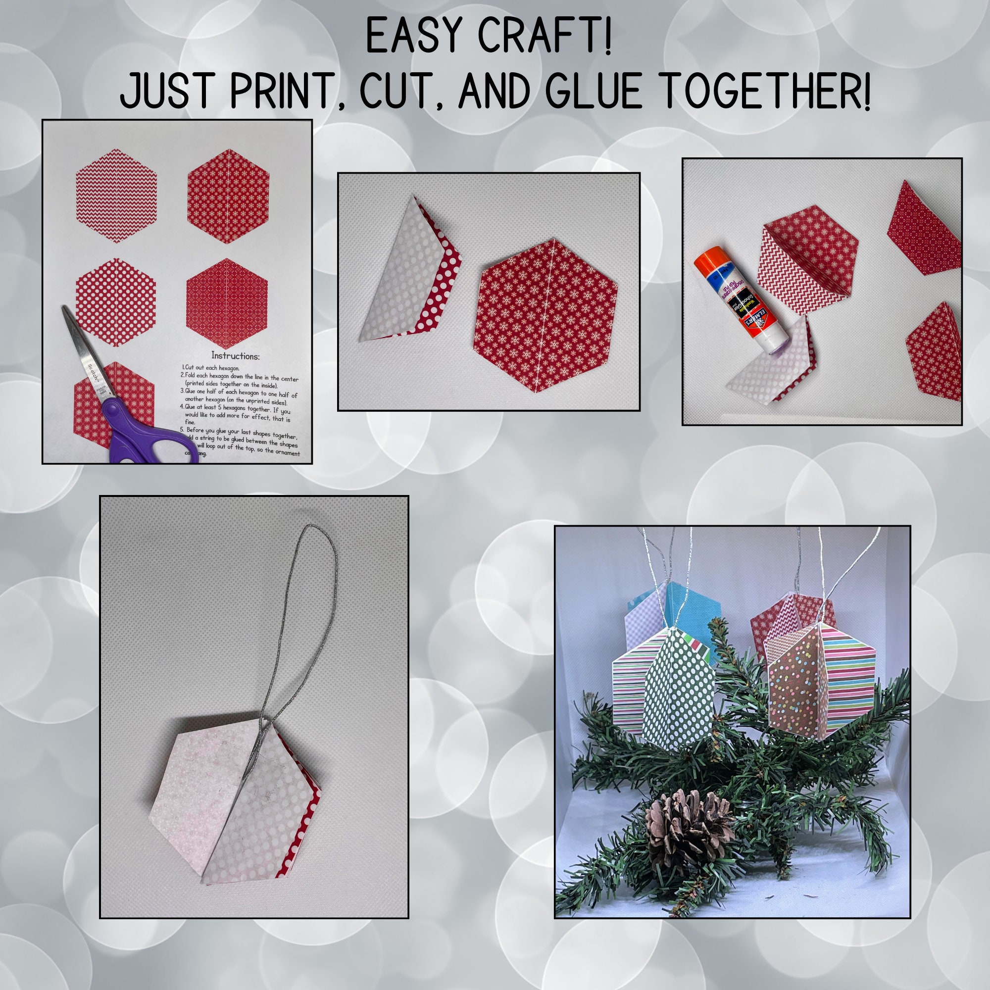 Printable Paper Christmas Ornament- DIY Christmas Ornament for Family ...